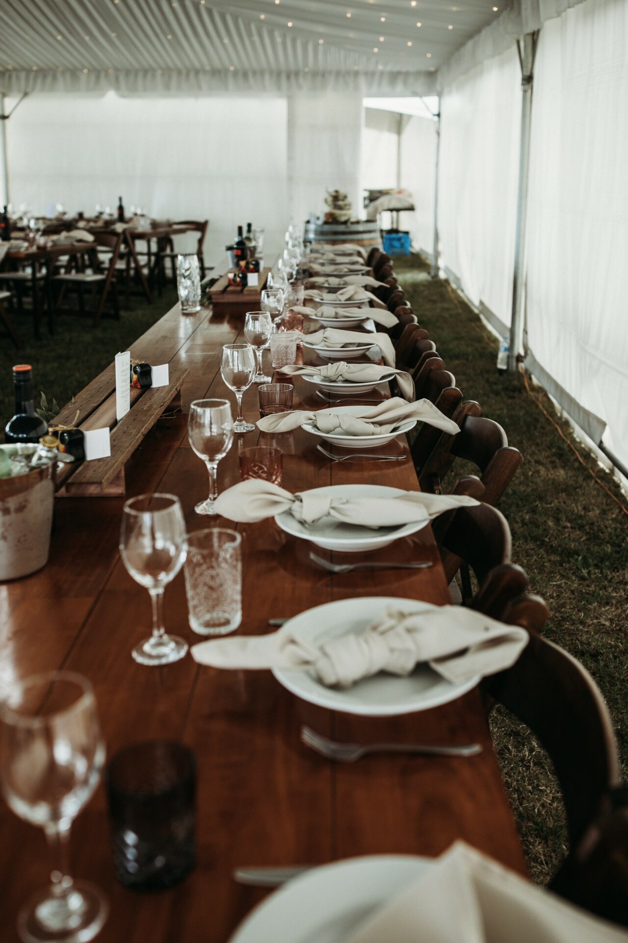 7ft Rustic Rectangle Tables – Gold Event Hire